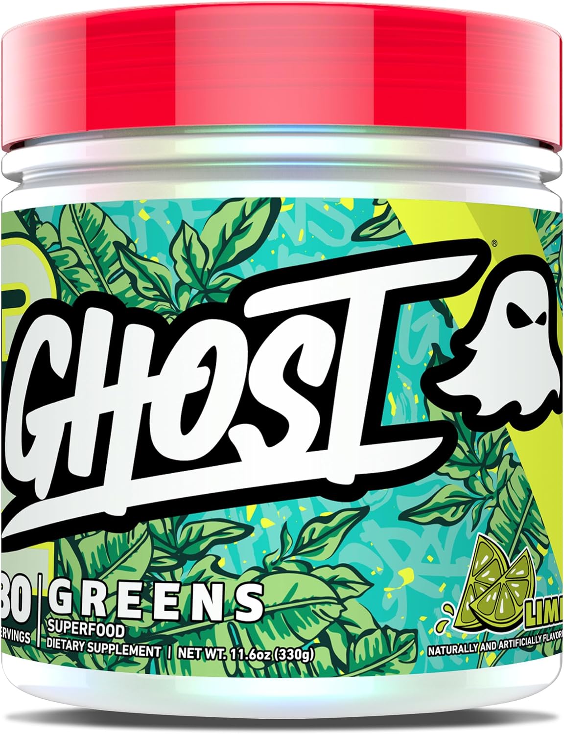 GHOST Greens Spirulina, & Chlorella, Prebiotics, 10 Billion CFU Probio ...