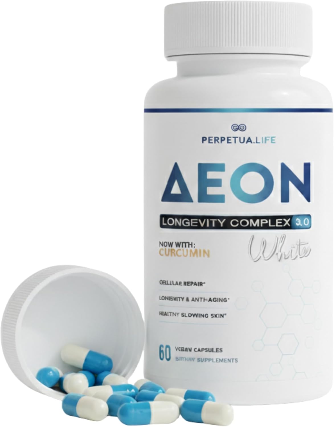 AEON Longevity Complex White with Curcumin NAD-NMN Nicotinamide Mononu ...