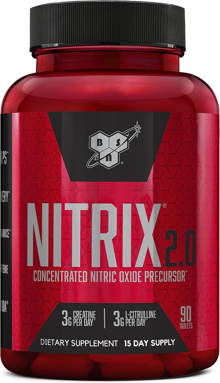BSN NITRIX 2.0 Creatine Citrulline Resveratrol Muscle Recovery 90 Tabl ...