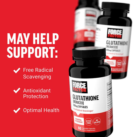 Force Factor Glutathione Reduced Antioxidants 500 mg 60 Vegetable Caps ...