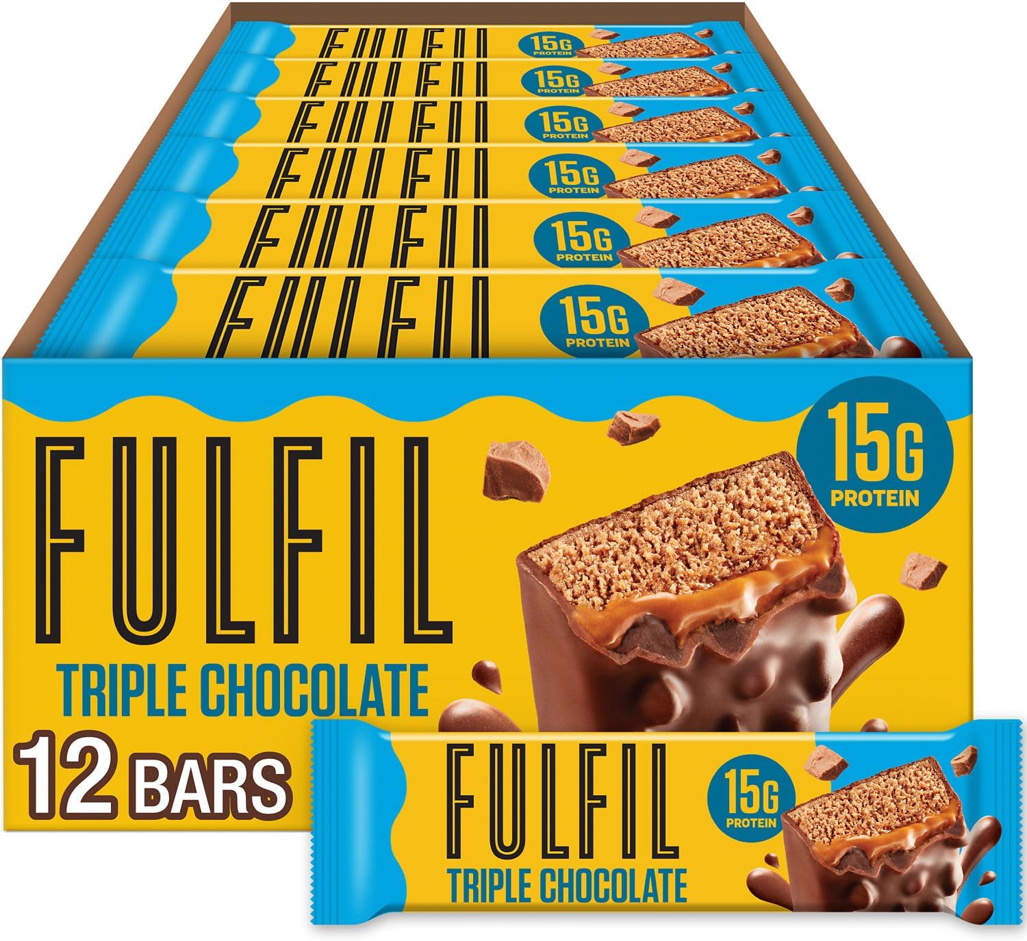 FULFIL Protein Snack Bars 12 x 40 gr Flavored Whey Protein Bar 480 gra ...