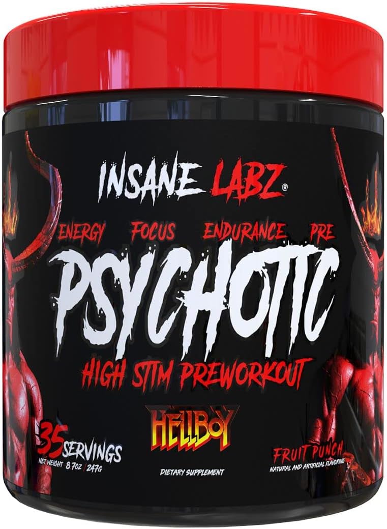 Insane Labz Hellboy Psychotic PreWorkout Nitric Oxide Boosts Focus Ene ...