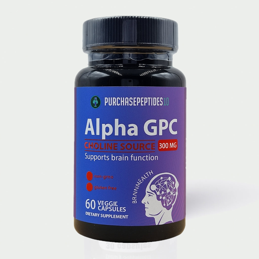 Purchasepeptideseco Alpha GPC Choline Brain memory Health 300 mg 60 Ca ...